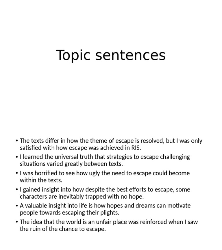 Topic Sentences | PDF