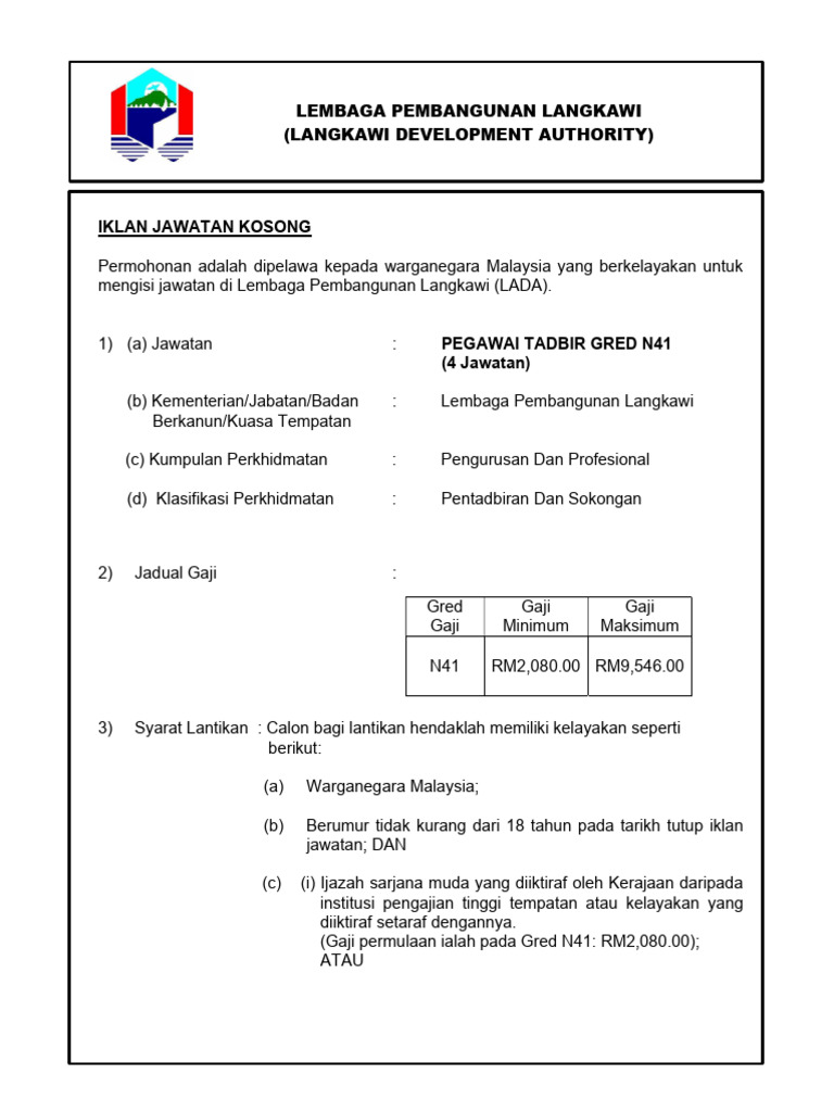 Pegawai Tadbir N41 | PDF