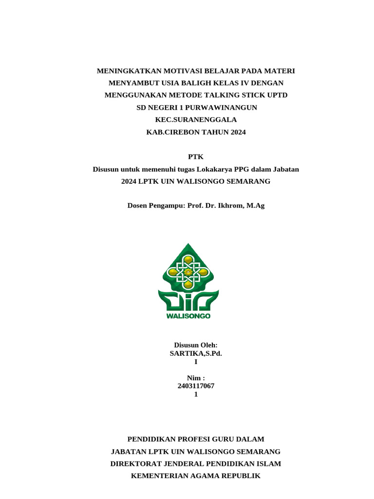 12. PTK aku sudah fix 100 LK 11sartika (1) (1) | PDF