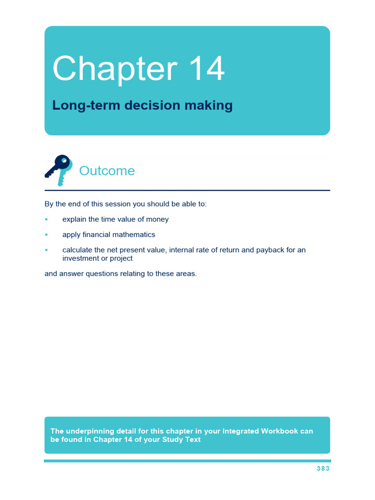 IWB Chapter 14 - Long-Term Decision Making - Part 1 | PDF | Net Present ...