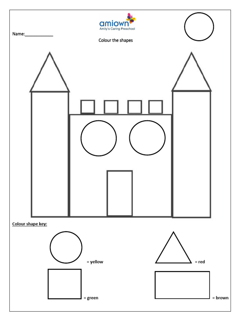 Colour The Shapes Worksheet | PDF
