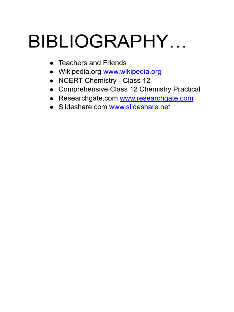 Bibliography : Teachers and Friends NCERT Chemistry - Class 12 ...