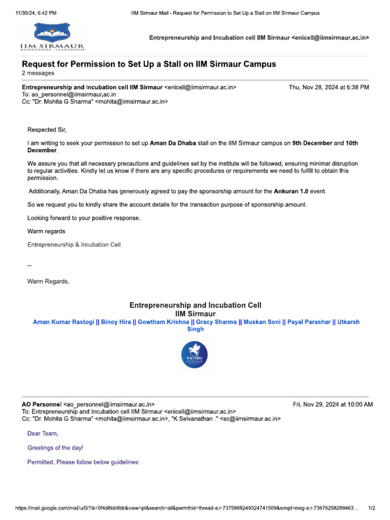 Approval Mail | PDF