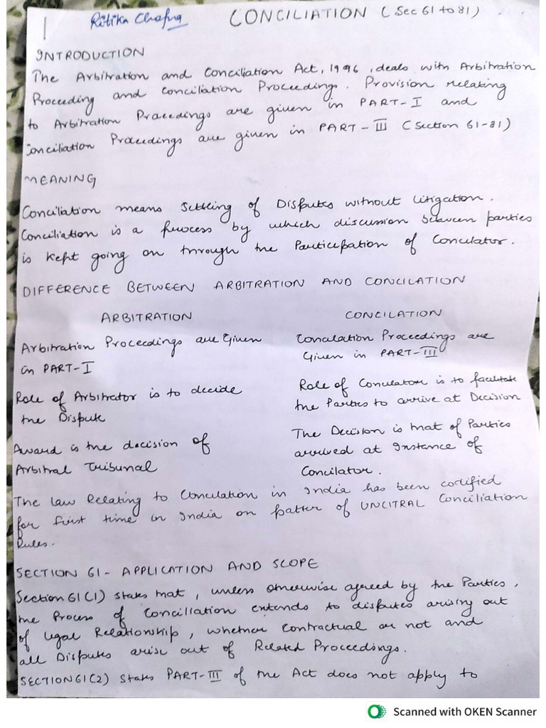 Unit-1 Conciliation | PDF