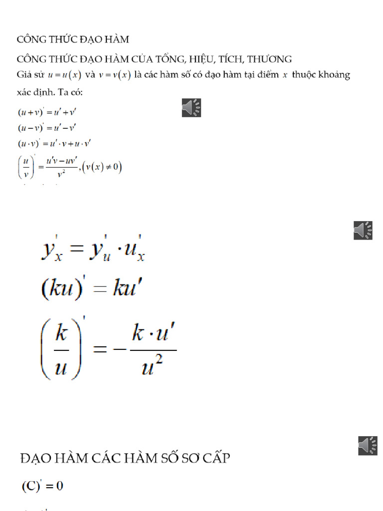 C NG TH C Đ o Hàm | PDF