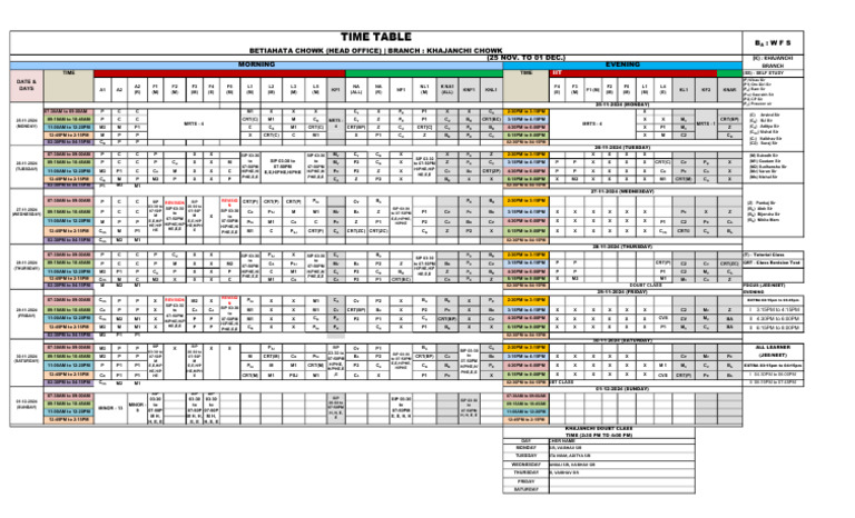 (Ho & Khajanchi)Morning to Evening Time Table Edit (2024-25)-1 | PDF