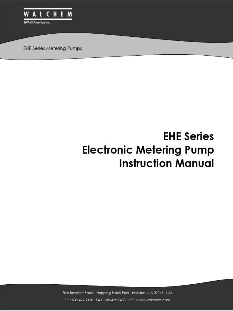 EHE Series Electronic Metering Pump Instruction Manual | PDF | Pipe (Fluid Conveyance) | Pump