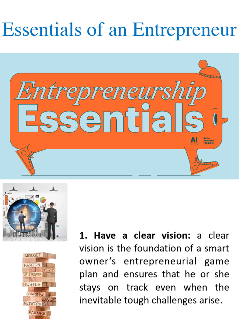 Essentials of An Entrepreneur | PDF | Entrepreneurship | Business Economics