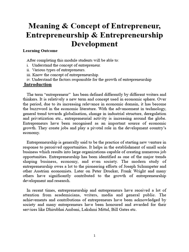 Understanding Entrepreneurs & Entrepreneurship | PDF | Entrepreneurship ...