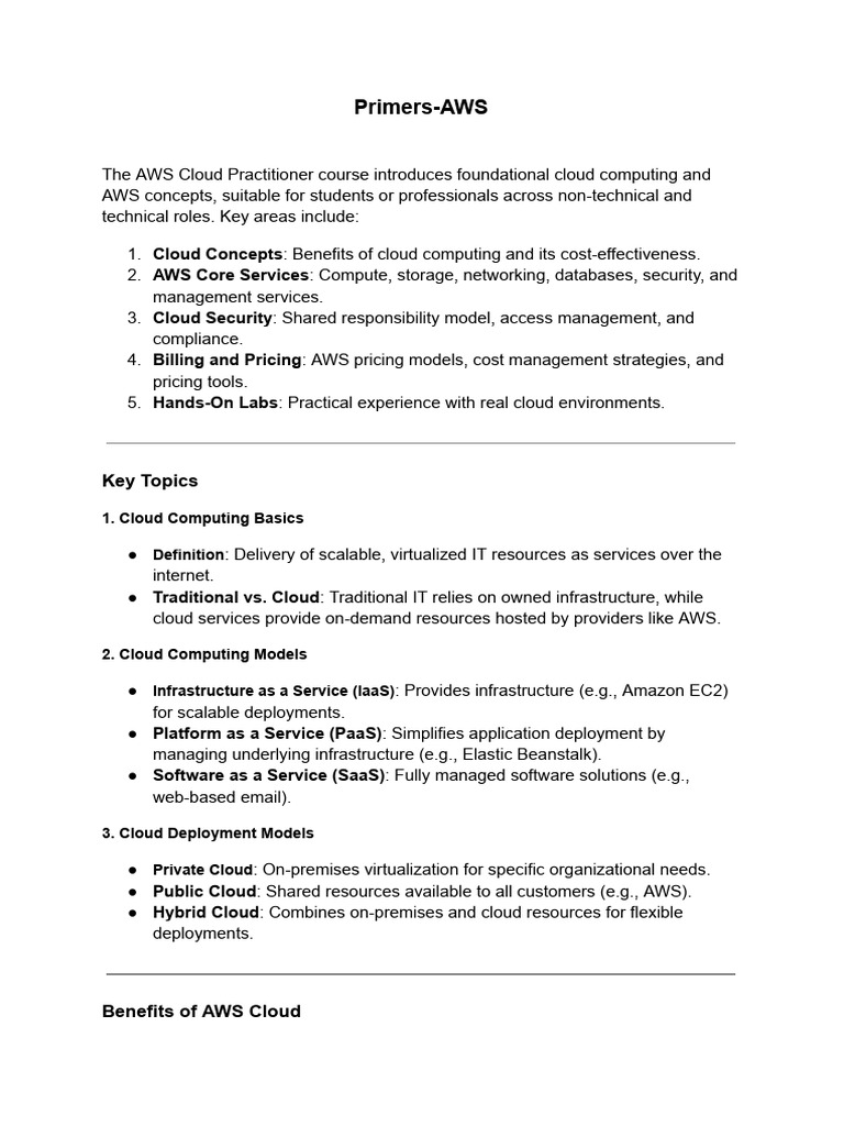 Primers-AWS | PDF | Cloud Computing | Cache (Computing)