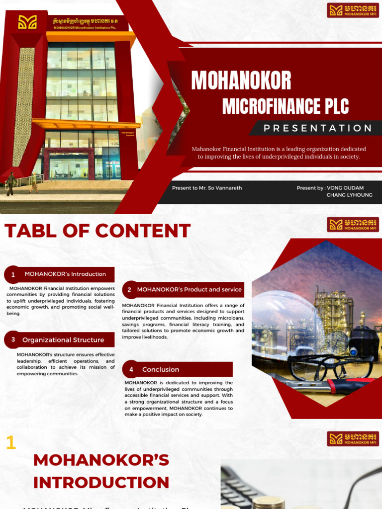 Mohanokor Mfi - Lyhoung Oudam | PDF | Microfinance | Loans