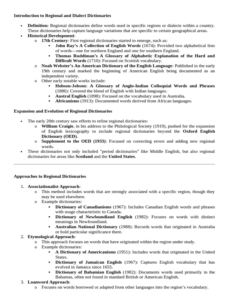 Introduction To Regional and Dialect Dictionaries | PDF | English ...