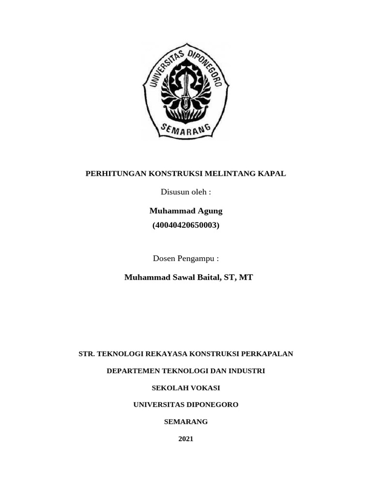 M.raja Shafa Aulia Jalal - 40040420650013 - Perhitungan Melintang | PDF