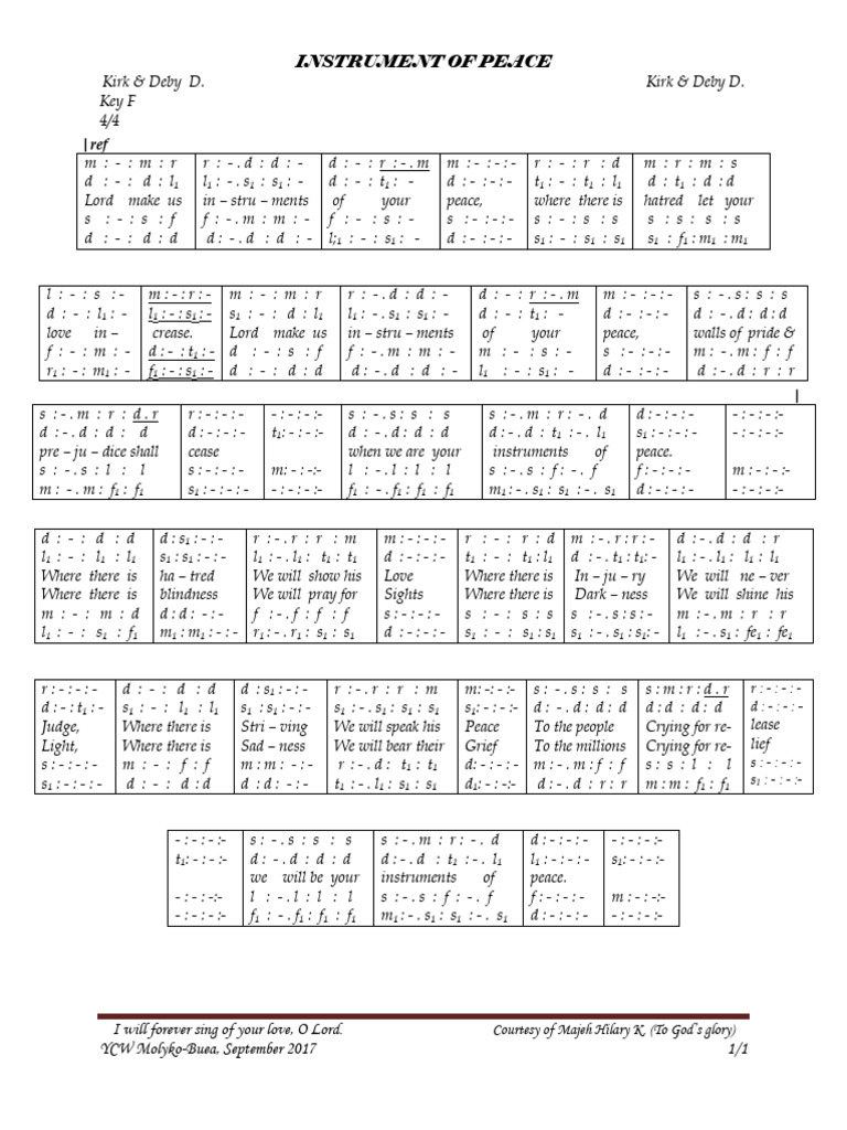 Instruments of Peace Lyrics | PDF