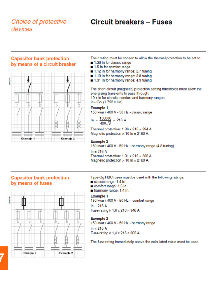 Circuit Breaker- Fuses for Capacitor Bank by Schneider | PDF
