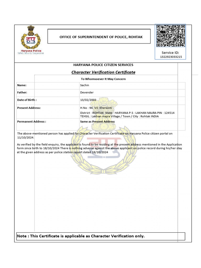 Polic Verification | PDF