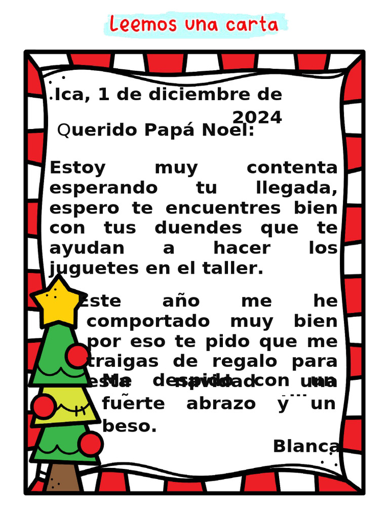 Ficha Leemos Una Carta Navideña - Maestra Janet | PDF