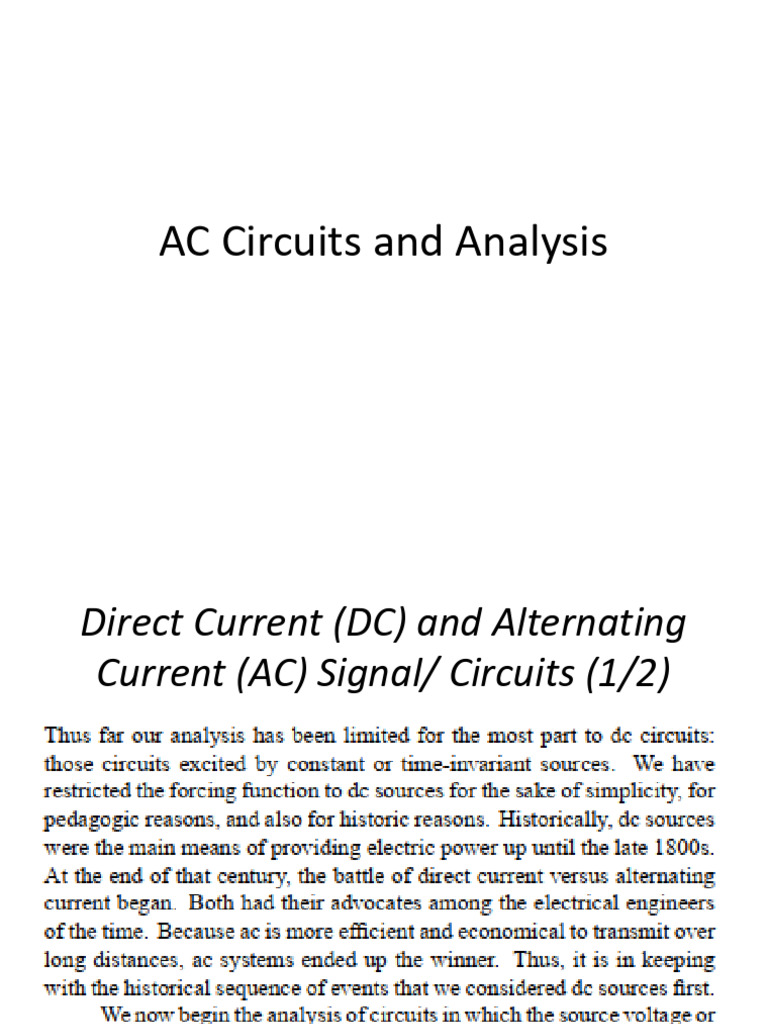 AC Ckts and Analysis | PDF | Electrical Impedance | Ac Power