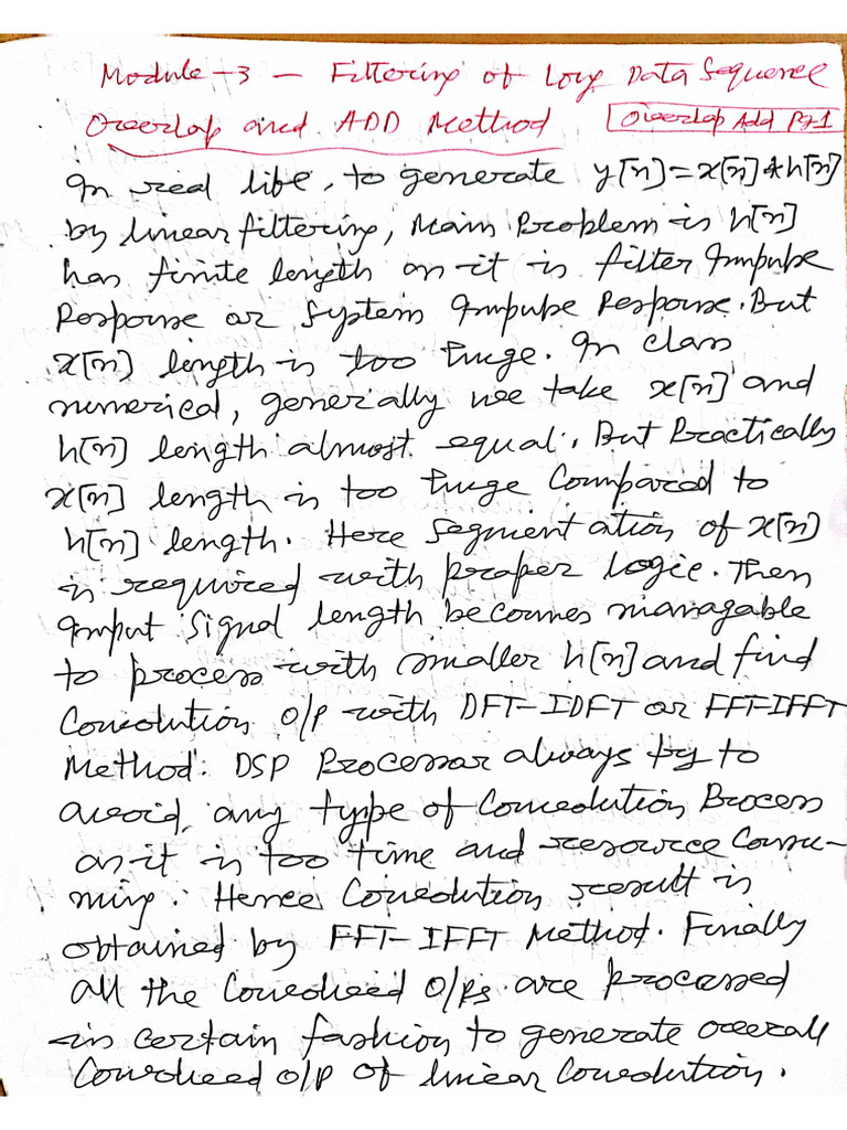 Filtering of Long Data Sequence Overlap Add-Overlap Save | PDF
