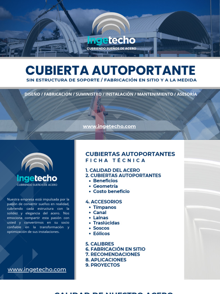 Ficha-tecnica-Cubierta-Autoportante | PDF | Acero | Hormigón
