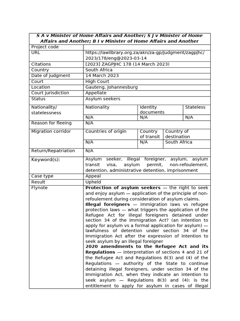 Asylum Rights for Illegal Foreigners | PDF | Asylum Seeker ...