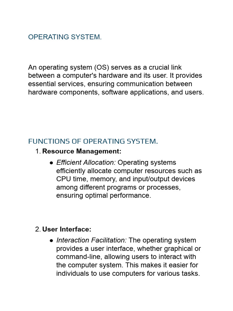 OPERATING SYSTEM.docx | PDF | Operating System | Process (Computing)