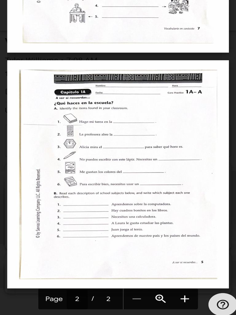 Spanish 2 Vocabulary Review Submission | PDF