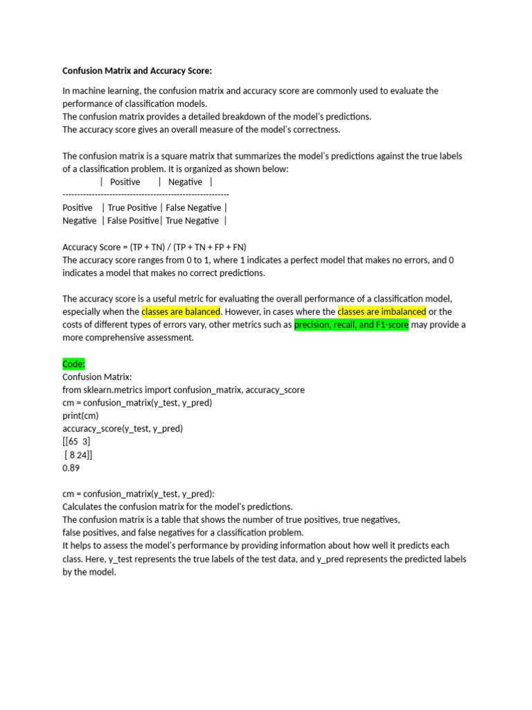 Classification Model Evaluation | PDF