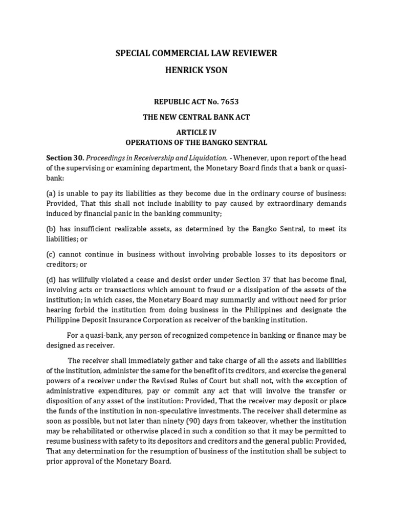 Yson Henrick Assignment2 | PDF | Banks | Liquidation