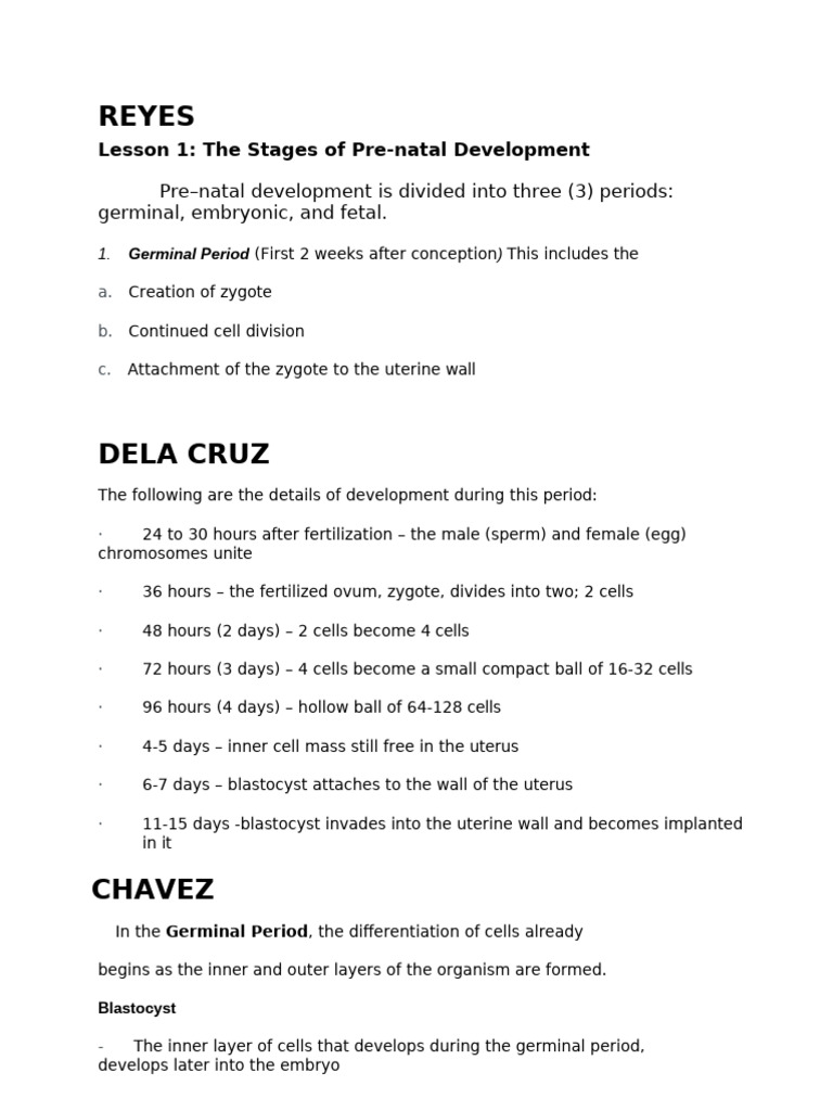 PED1-WEEK-13 | PDF | Embryo | Fetus