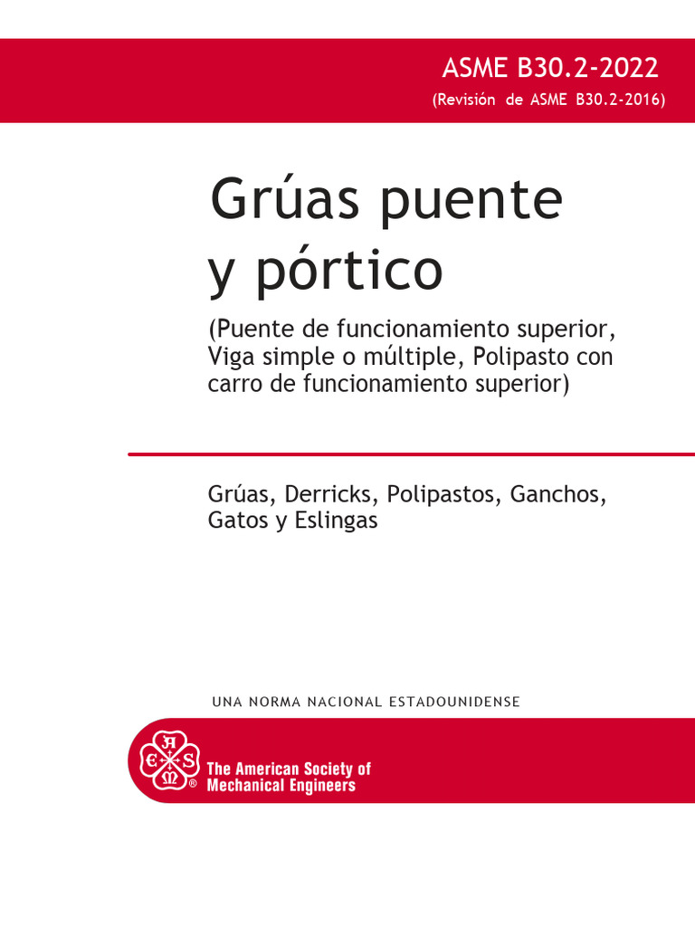 ASME B30.2 2022 ES | PDF | Grúa (máquina) | Cambiar