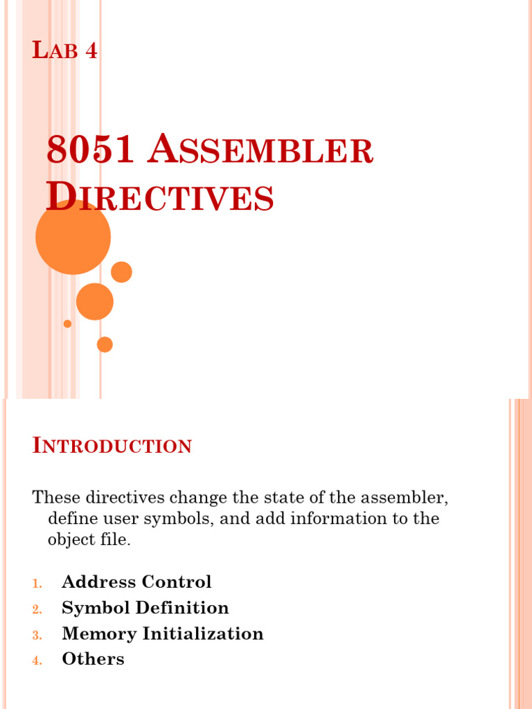 LAB 4 8051 Assembler Directives | PDF | Assembly Language | Bit