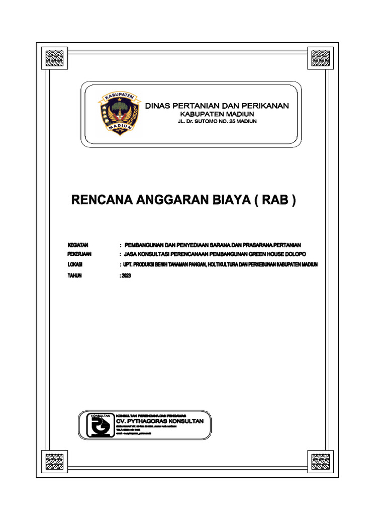 RAB Pembangunan Green House Madiun | PDF