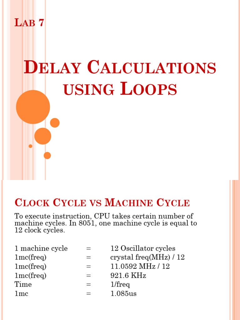 LAB 7 Delay Calculation Using Loops | PDF | Digital Electronics | Computer Science
