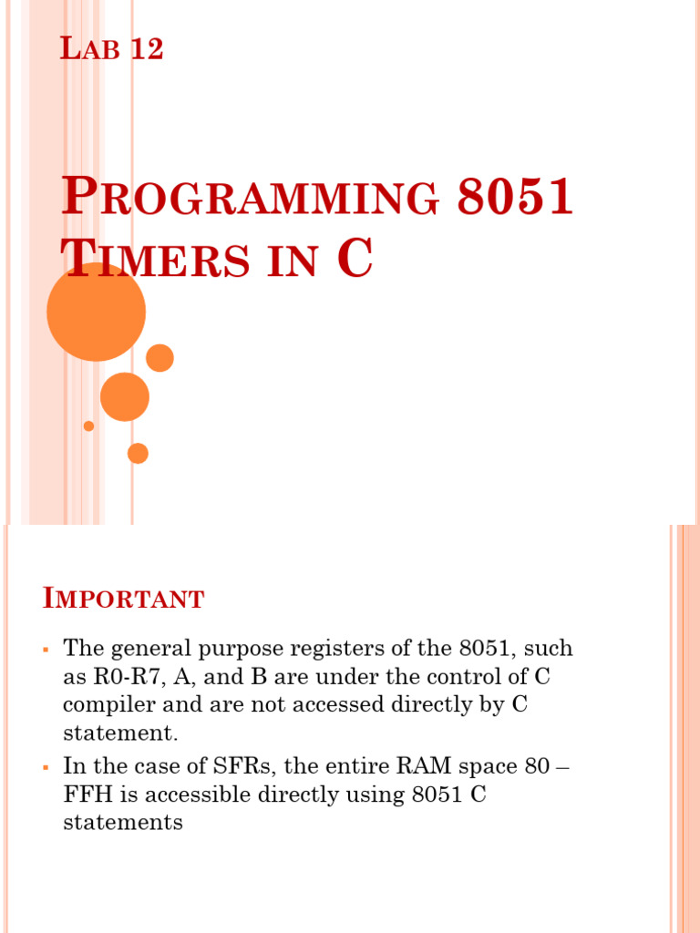 LAB 12 8051 Timer Programming in C | PDF | Hertz | Computer Engineering