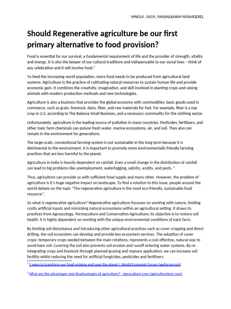 GP Essay-2000words | PDF | Agriculture | Intensive Farming