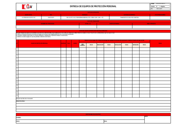 Entrega de EPP Kardex | PDF