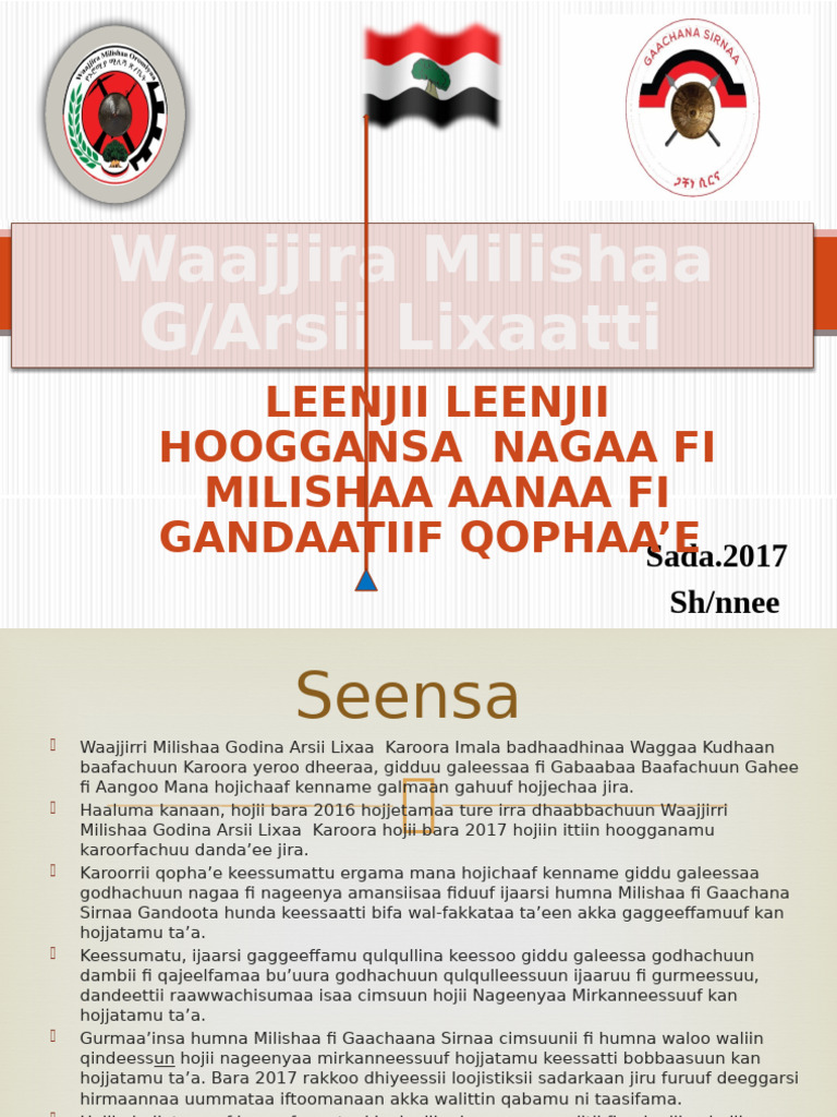 Leenjii Nagaa Fi Milishaa Bara 2017 PP | PDF