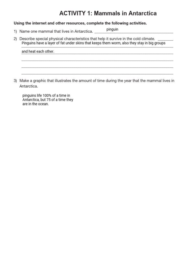 Antarctic Mammals Activity Guide | PDF