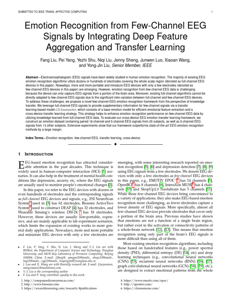 Few-Channel EEG Emotion Recognition | PDF | Electroencephalography | Spectral Density