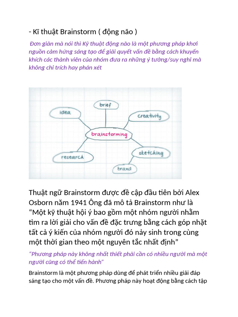 kĩ thuật brainstorm | PDF