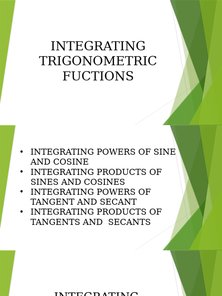 Integrating Trigonometric Fuctions | PDF
