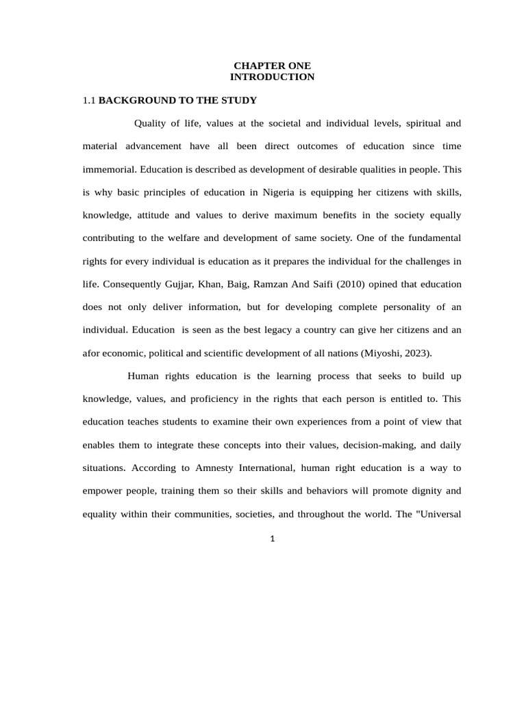 Chima Final Print of Project | PDF | Human Rights | Learning