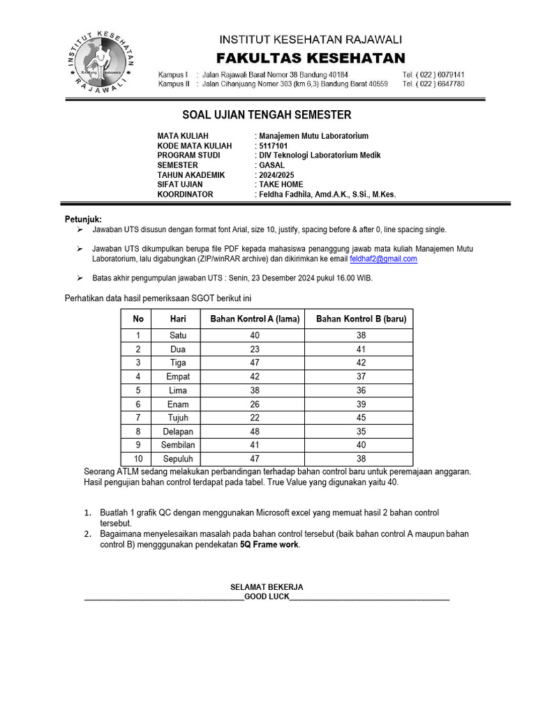 UTS Man Mutu Lab 24-25 | PDF