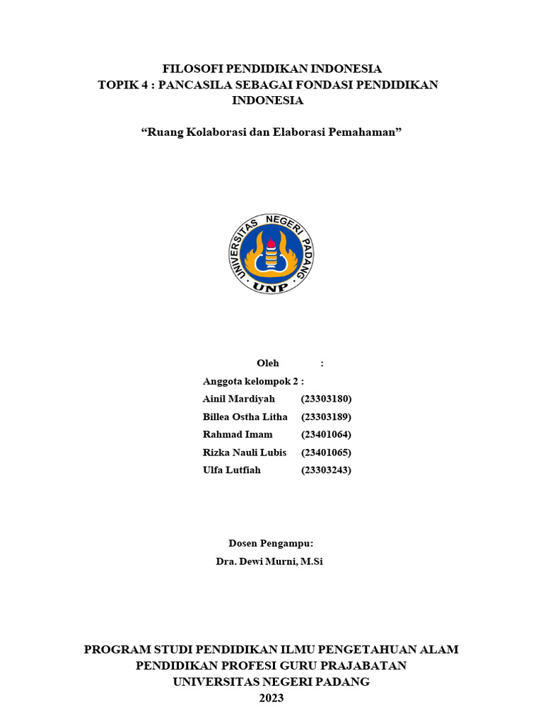 Topik 4 FPI-Ruang Kolaborasi dan Elaborasi Pemahaman-PPT Kelompok 2 | PDF