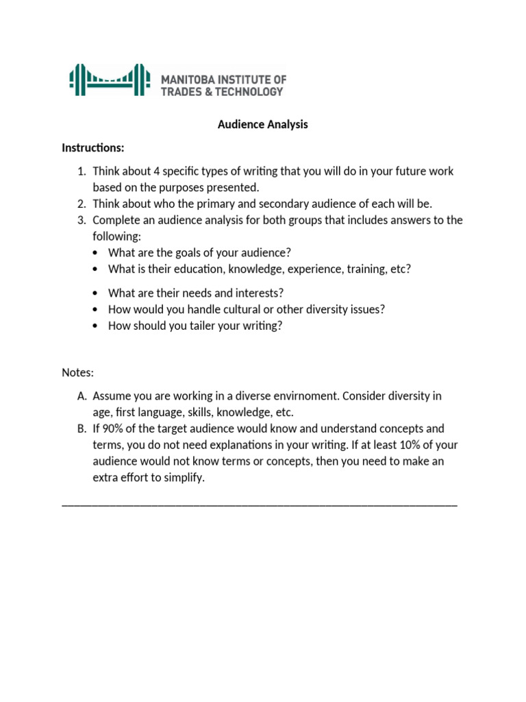 Activity - Audience Analysis | PDF