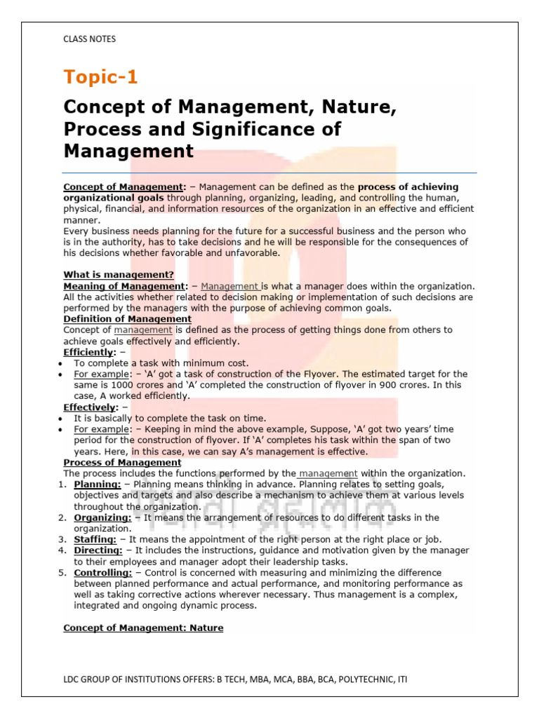 Mcob Unit 1 Class Notes | PDF | Attitude (Psychology) | Incentive
