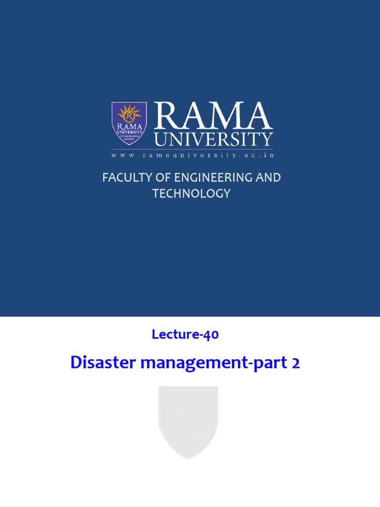 Lecture 40 | PDF | Emergency Management | Disasters