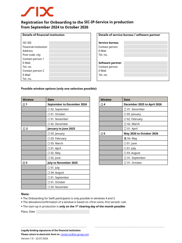 Registration For Onboarding in The Productive Sic Ip Service en | PDF ...