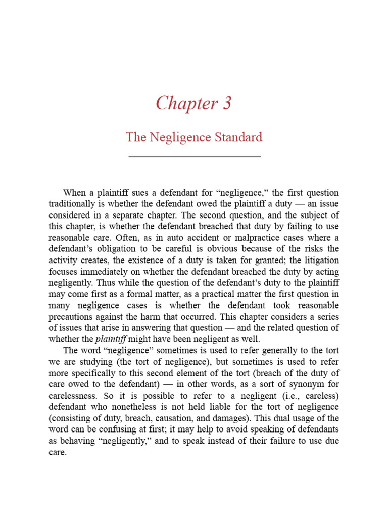 Understanding Negligence Breach Standards | PDF | Negligence | Tort